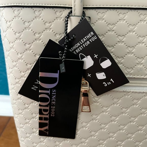 Diophy | Bags | Diophy White Vegan Leather Large Bag Small Crossbody ...